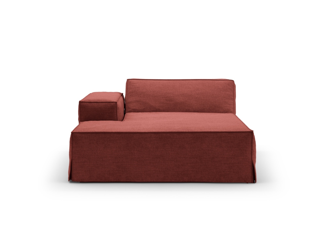 Sezlong canapea modulara rosu cireasa din textil pentru 1 persoana ...