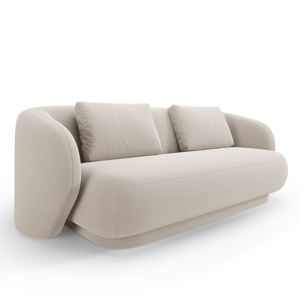 Canapea ecru din catifea pentru 2 persoane Camden Cosmopolitan Design | The Home.ro