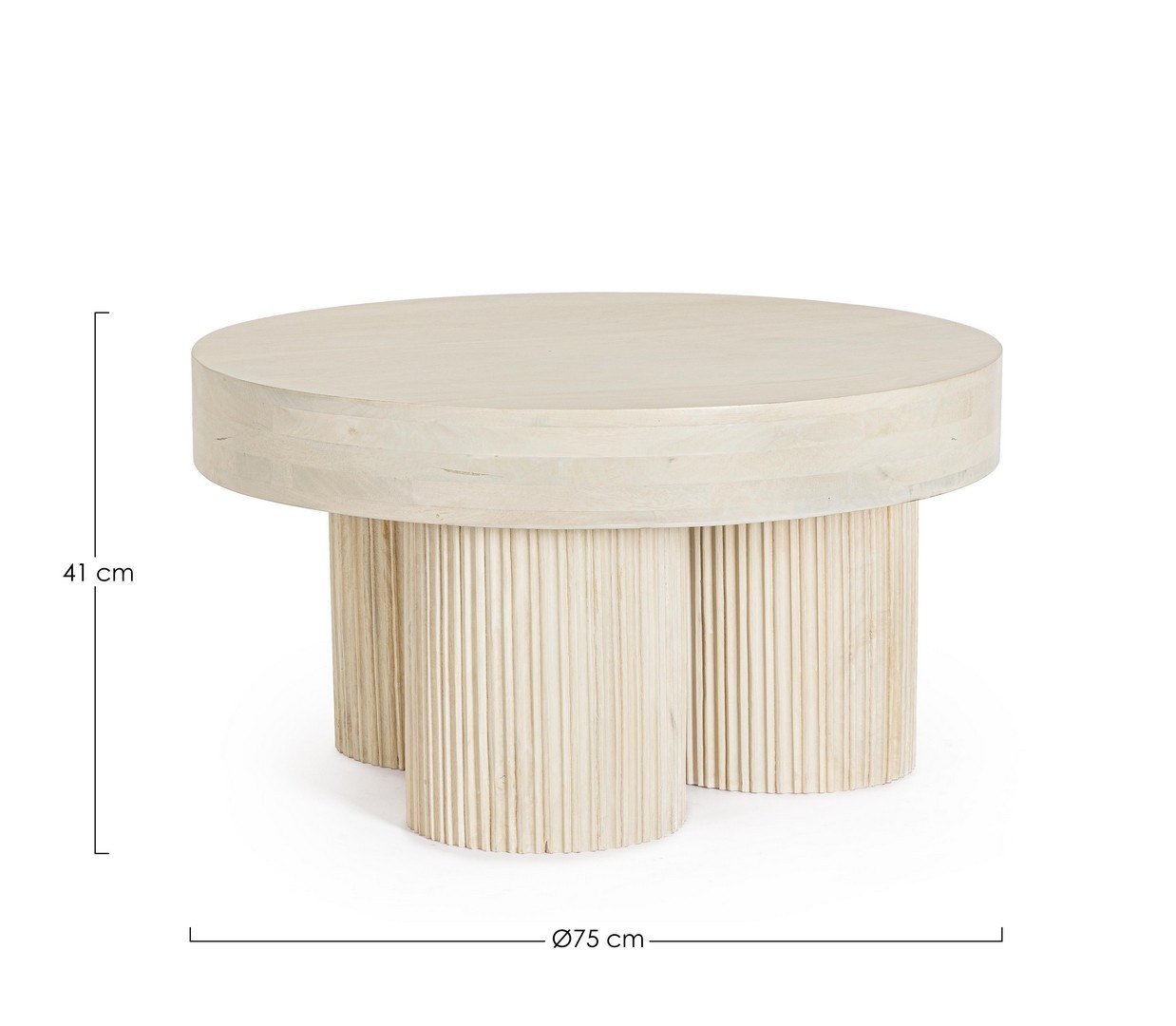 Masa de cafea crem din lemn 75 cm Dacca Bizzotto | The Home.ro