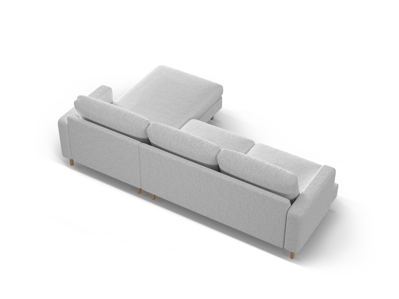 Canapea cu colt gri deschis din textil pentru 4 persoane Aliya Melange ...