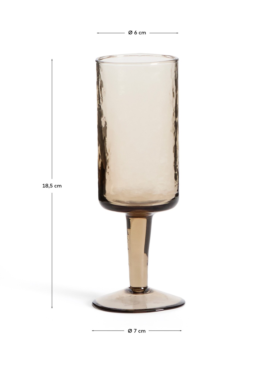 Pahar pentru vin maro din sticla 7x19 cm Obila Kave Home | The Home.ro