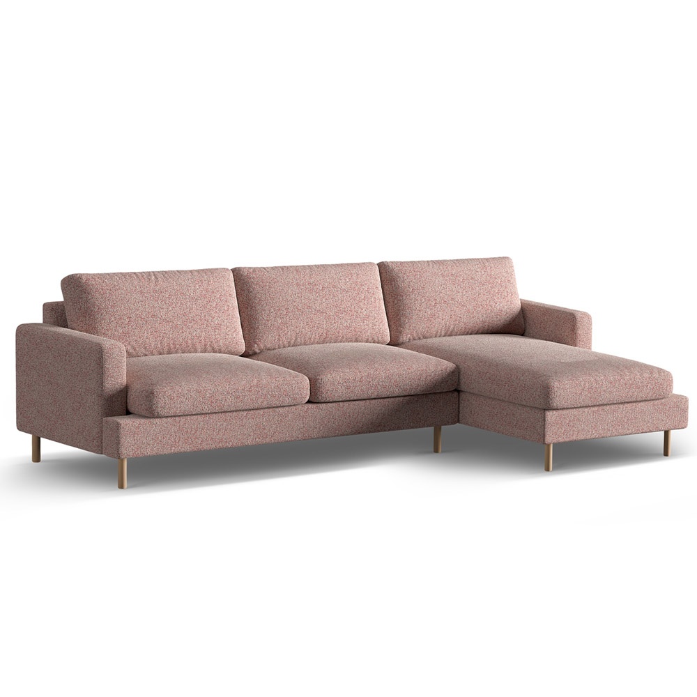 Canapea cu colt roz din textil pentru 5 persoane Aliya Structured Right ...