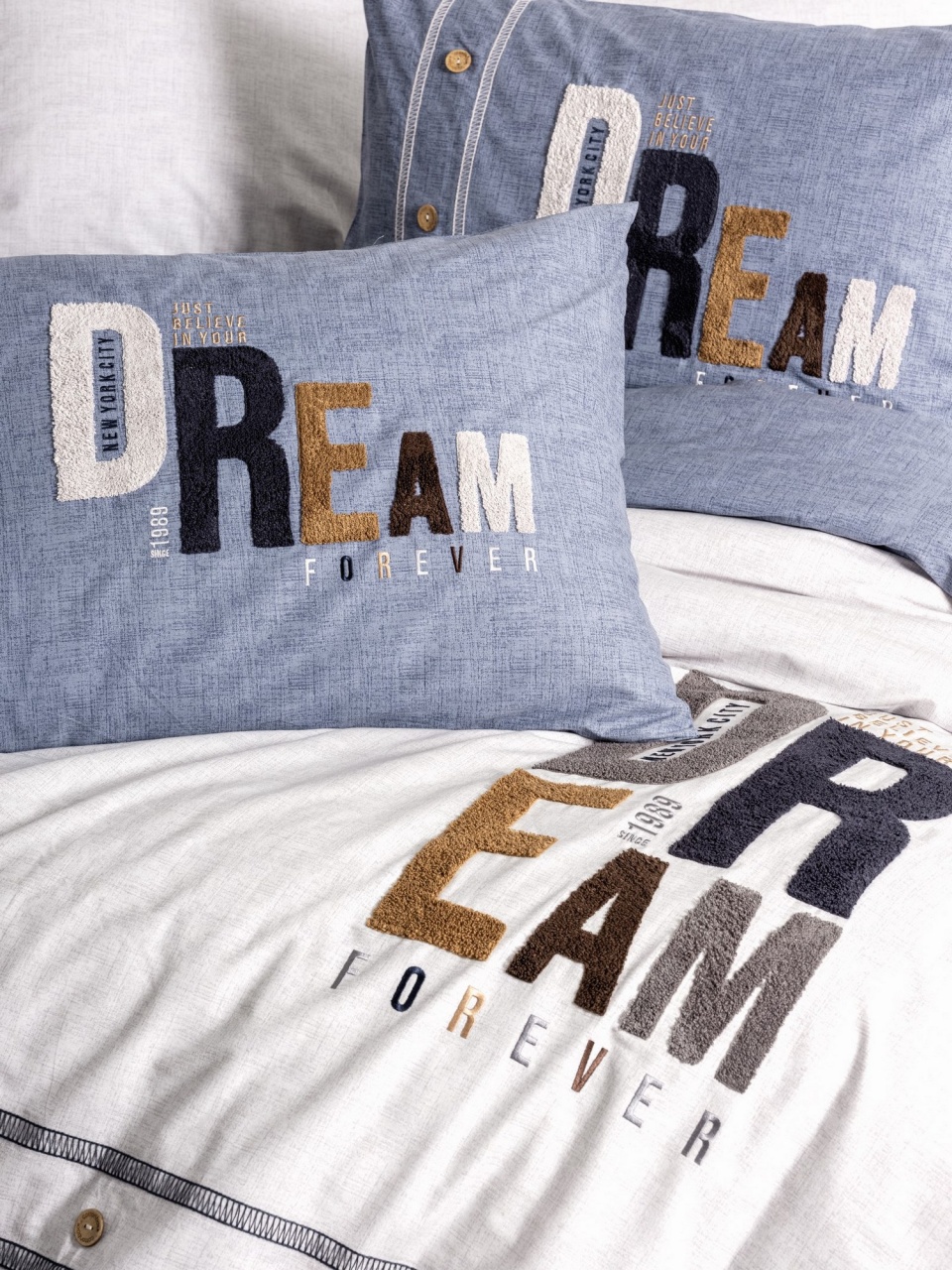 Lenjerie pat gri din bumbac Forever Single The Home Collection | The ...