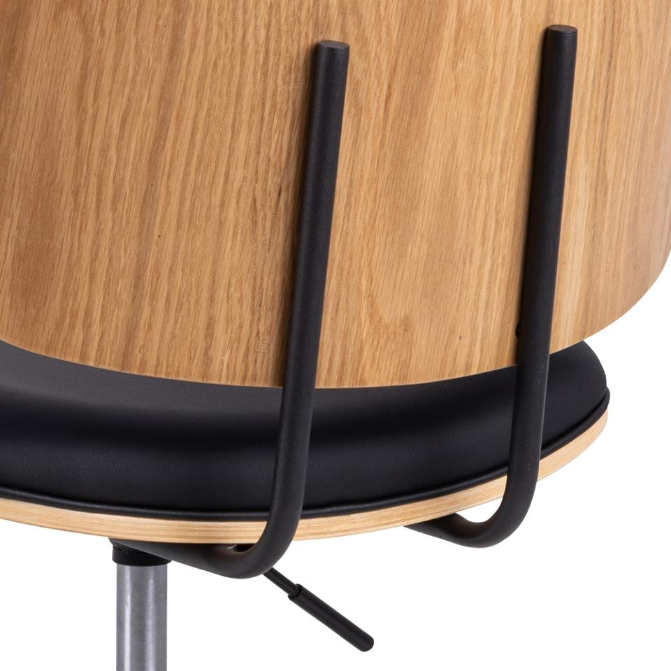 Scaun birou ajustabil negru/maro din piele ecologica Owen Quiet Object ...