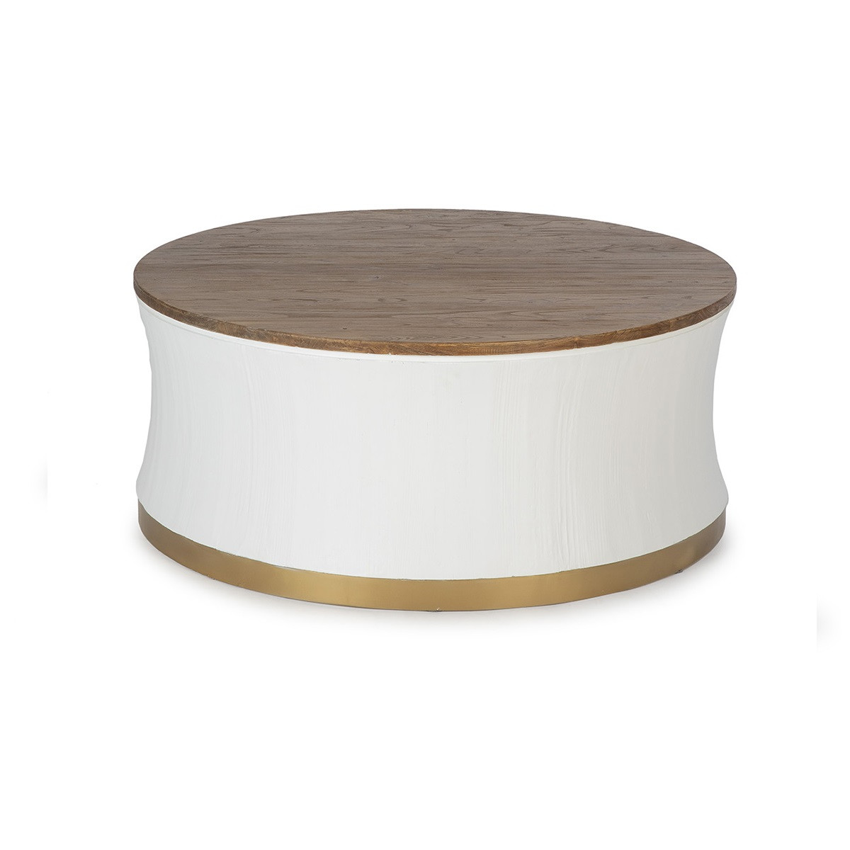 Masa de cafea alba/maro din lemn 100 cm Porta Thai Natura | The Home.ro