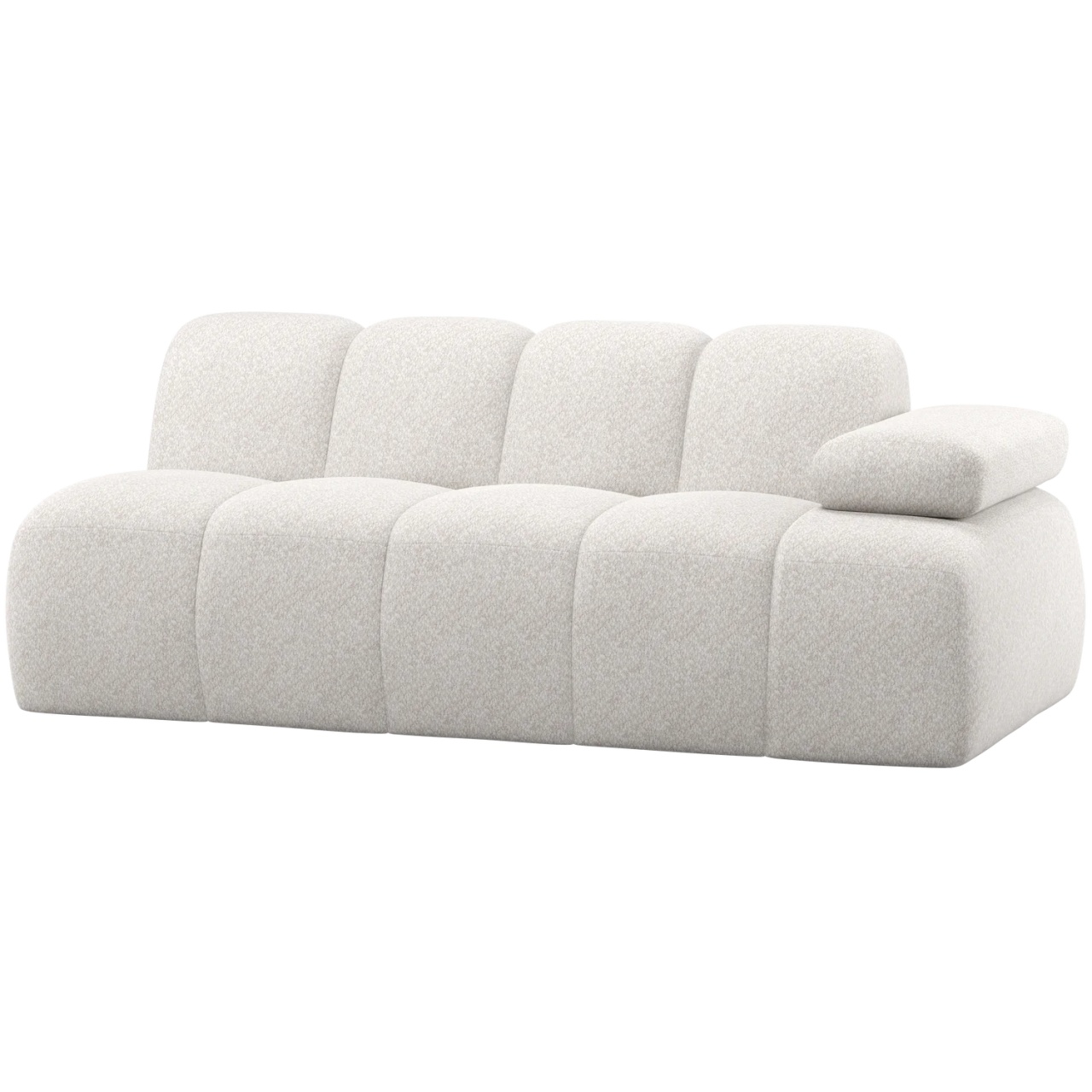 Canapea modulara ecru din textil pentru 2 persoane Mojo Wooly Right ...