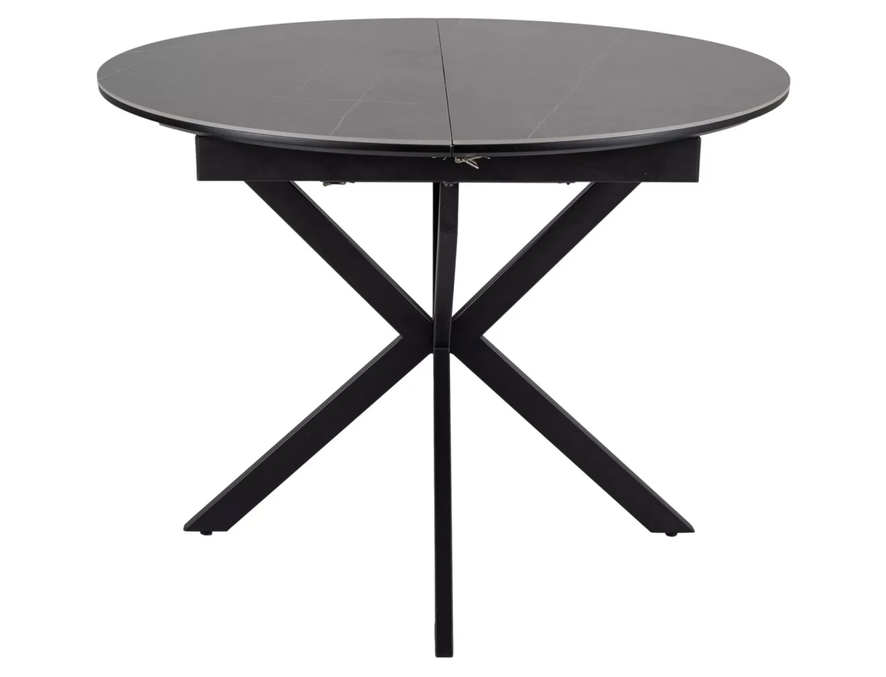 Masa dining extensibila gri/neagra din metal 100x100(135) cm Gaston The ...