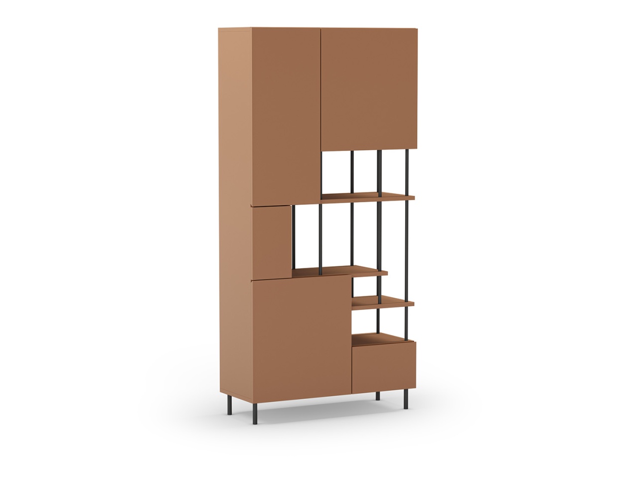Dulap negru/maro teracota din metal 175 cm Perla The Home Collection ...