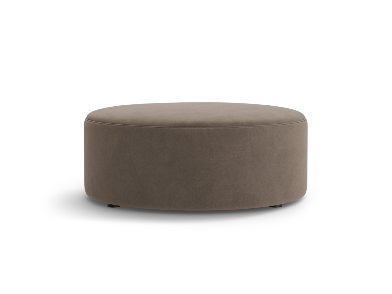 Taburet rotund gri/maro din catifea 90 cm Dia Micadoni | The Home.ro