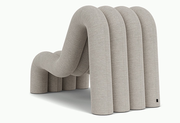 Fotoliu gri din textil Alp Sydney -22 FEST | The Home.ro