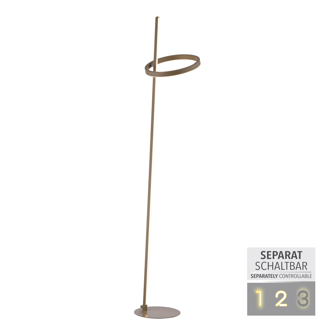Lampadar bej din metal cu 2 LED-uri 160 cm Ritus Zuma Line | The Home.ro