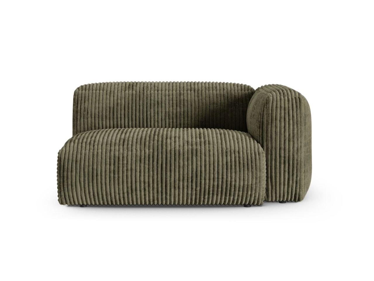 Canapea modulara cu colt verde muschi din textil pentru 1 persoana ...