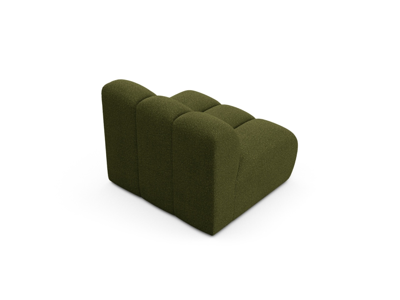 Canapea modulara verde oliv din textil pentru 1 persoana Lupine Boucle ...