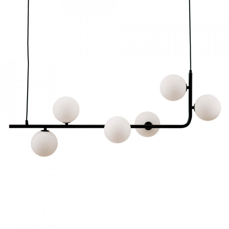 Lustra neagra din metal cu 6 becuri Trevo Aldex | The Home.ro