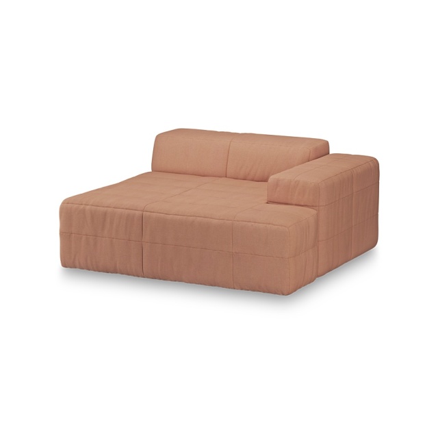 Canapea modulara roz prafuit din textil 154 cm Brut Right HKliving ...