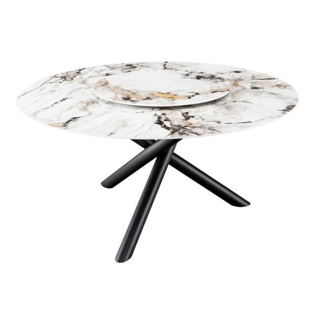 Masa dining alba/neagra din ceramica 150 cm Spin The Home Collection ...