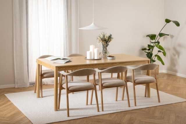 Scaun dining bej din textil Addi Quiet Object | The Home.ro