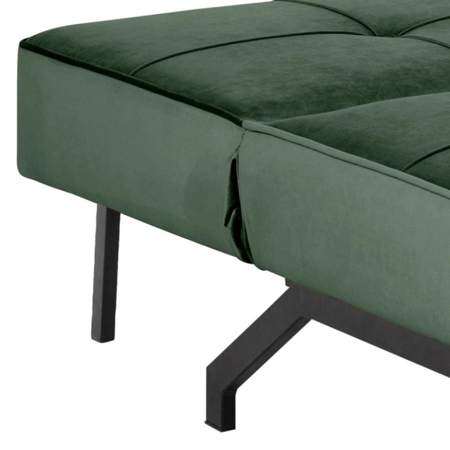 Canapea extensibila verde padure/neagra din textil 198 cm Perugia ...