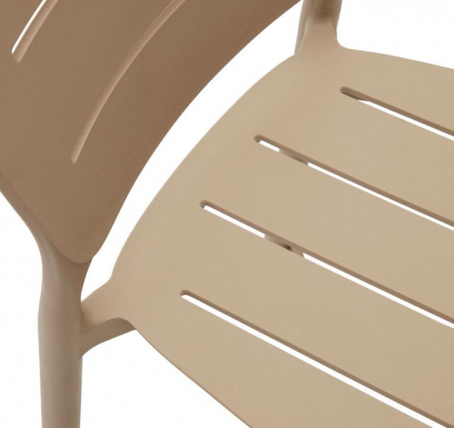 Scaun exterior bar crem din plastic Morella Kave Home | The Home.ro