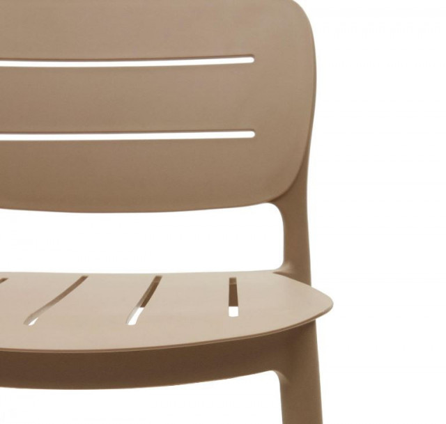 Scaun exterior bar crem din plastic Morella Kave Home | The Home.ro