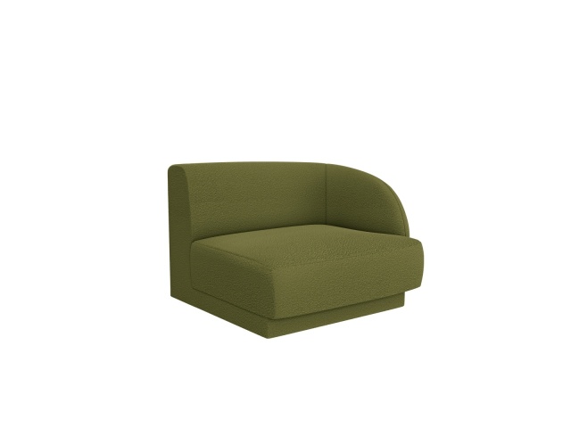 Canapea modulara verde oliv din textil pentru 1 persoana Miley Boucle ...