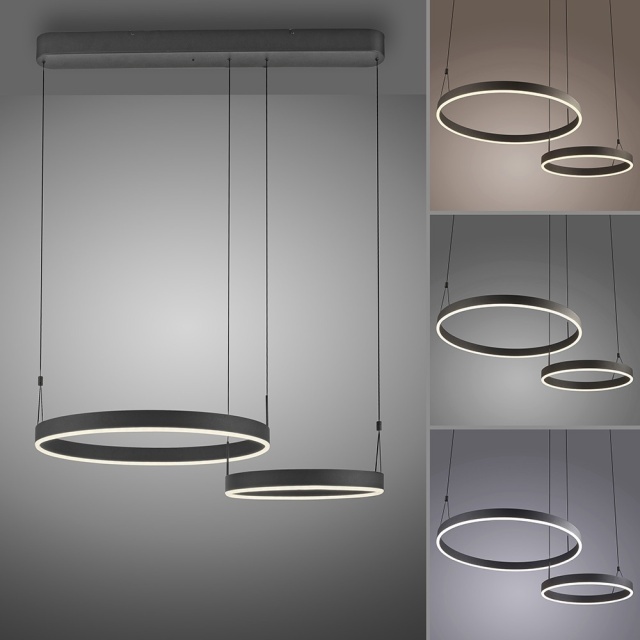 Lustra neagra din metal cu 2 LED-uri Esko Zuma Line | The Home.ro