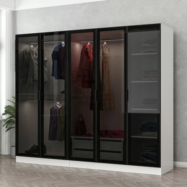 Dulap alb/negru 210 cm Kale The Home Collection | The Home.ro