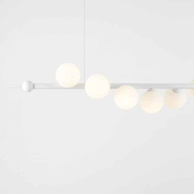 Lustra alba din sticla cu 7 becuri Wave Aldex | The Home.ro